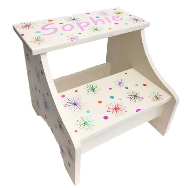 Personalized Stool - Crazy Daisy - You Name It Baby!