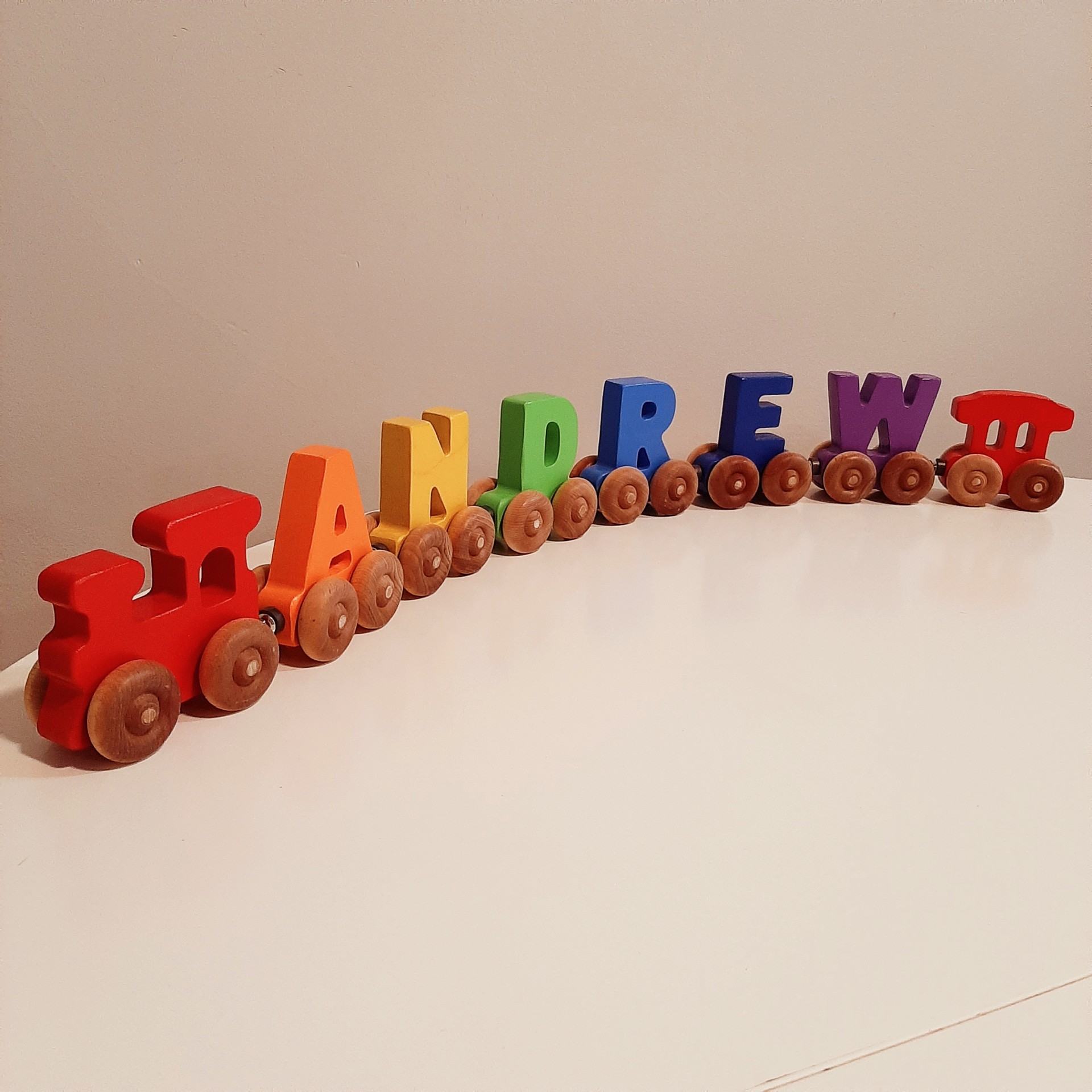 Wooden Name Train - Rainbow Railway - You Name It Baby!