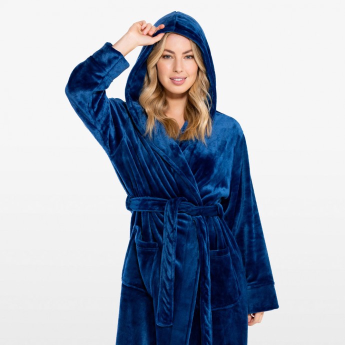 Personalized Adult Robe - Unisex Plush Fleece Robe - Navy - You Name It ...