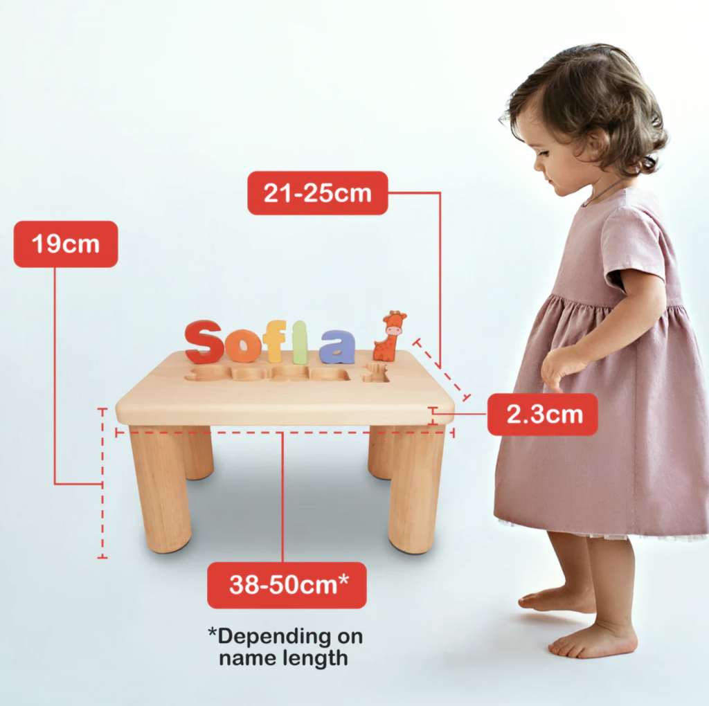 Personalized Wooden Name Puzzle Bench - Big Girl Colours - You Name It ...