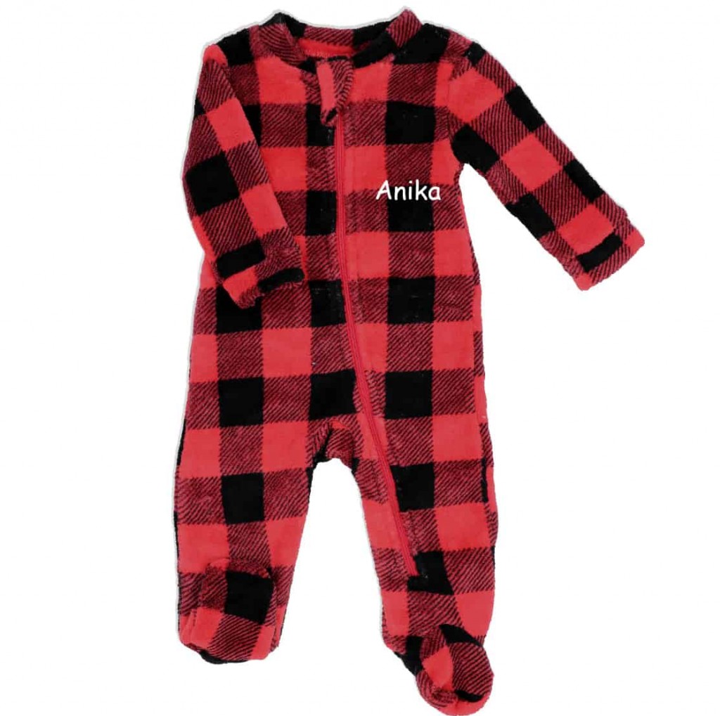 Personalized Christmas Sleeper - Buffalo Plaid - Sizes 0-24 months ...