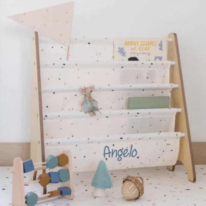 3 Sprouts Book Rack - Terrazzo Cream - You Name It Baby!