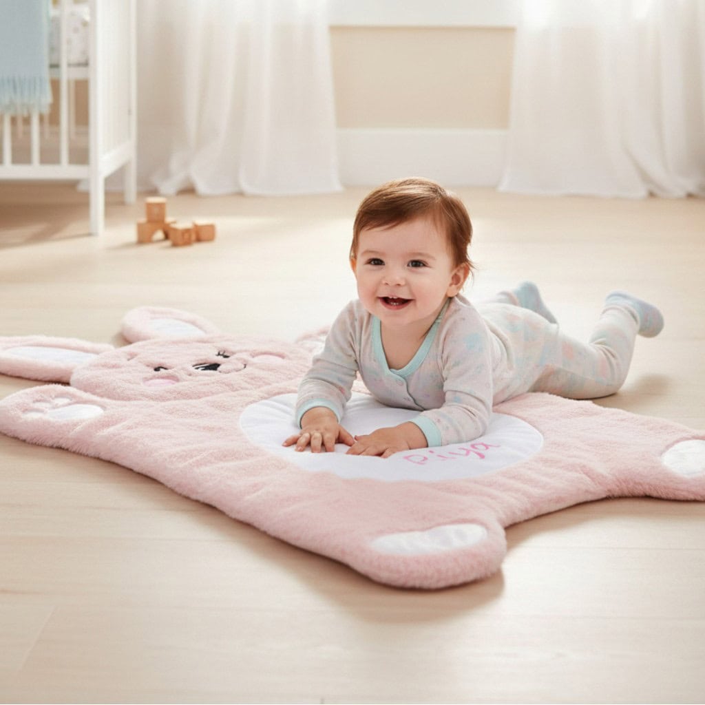 Personalized Tummy Time Playmat - Bunny - You Name It Baby!